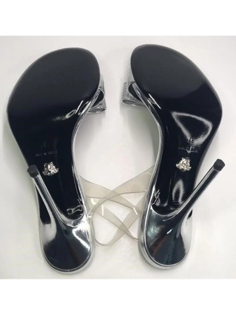Versace | Shoes | New Authentic Versace Bowembellished Metallic Leather ...
